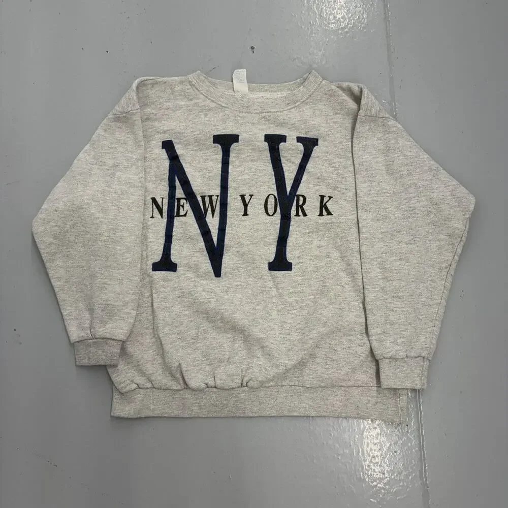 Vintage | Shirts | Vintage 7s New York Grey Boxy Raglan Sweatshirt ...